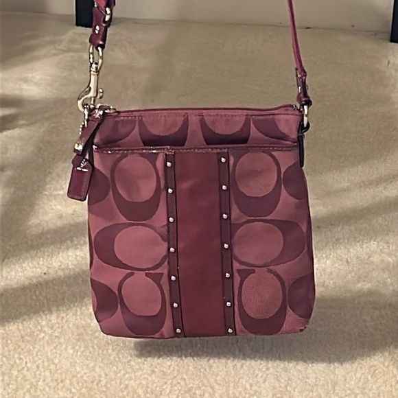 Coach | Bags | Coach Crossbody Signature C Raspberry Euc | Poshmark